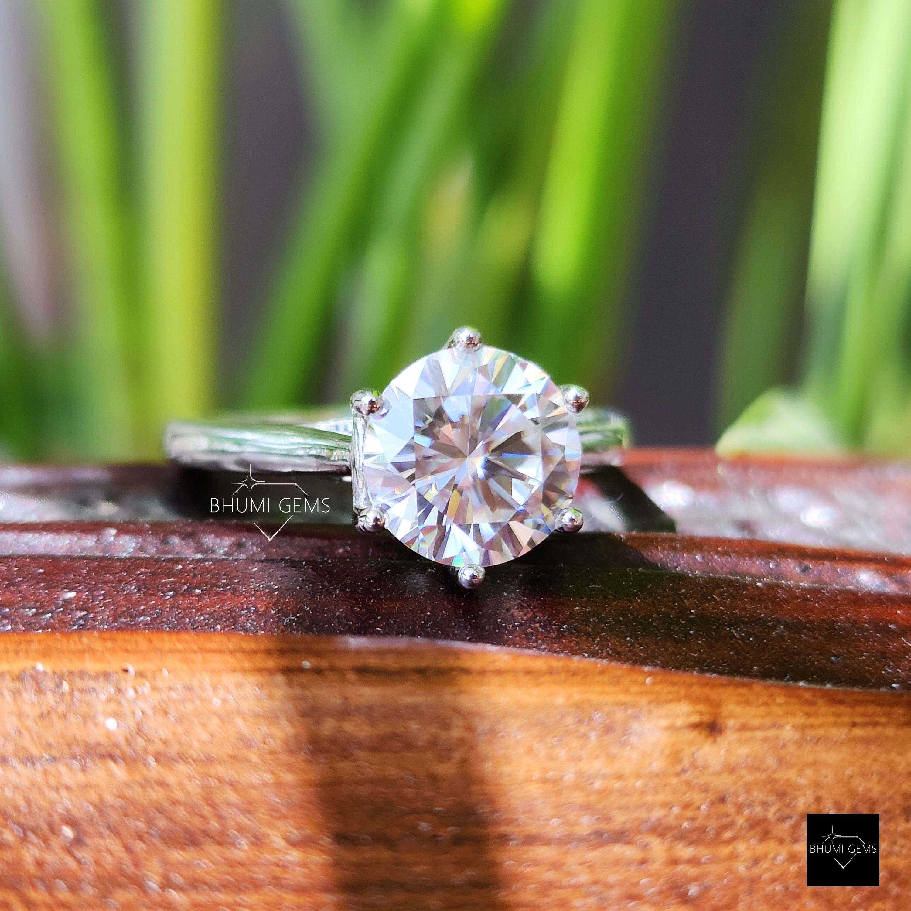 Classic 3 CT Round Moissanite Engagement Ring Round Solitaire | Etsy