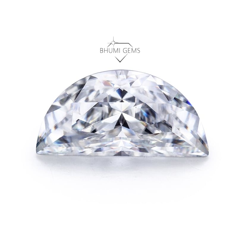 2CT-25CT Half Moon Shape Colorless Moissanite Loose Diamond | Etsy