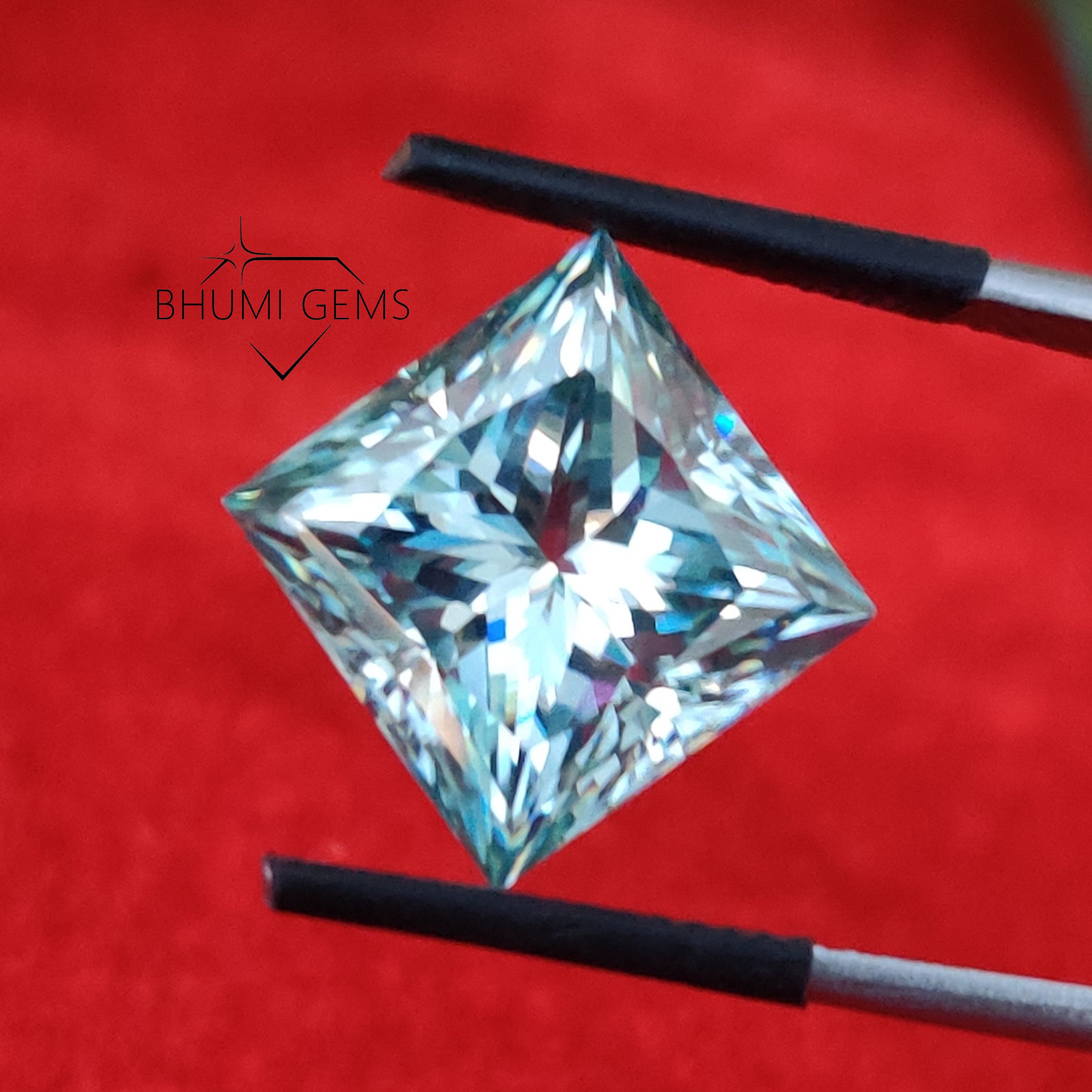 1CT-40CT Light Blue Princess Cut VVS1 Moissanite Loose Diamond | Etsy