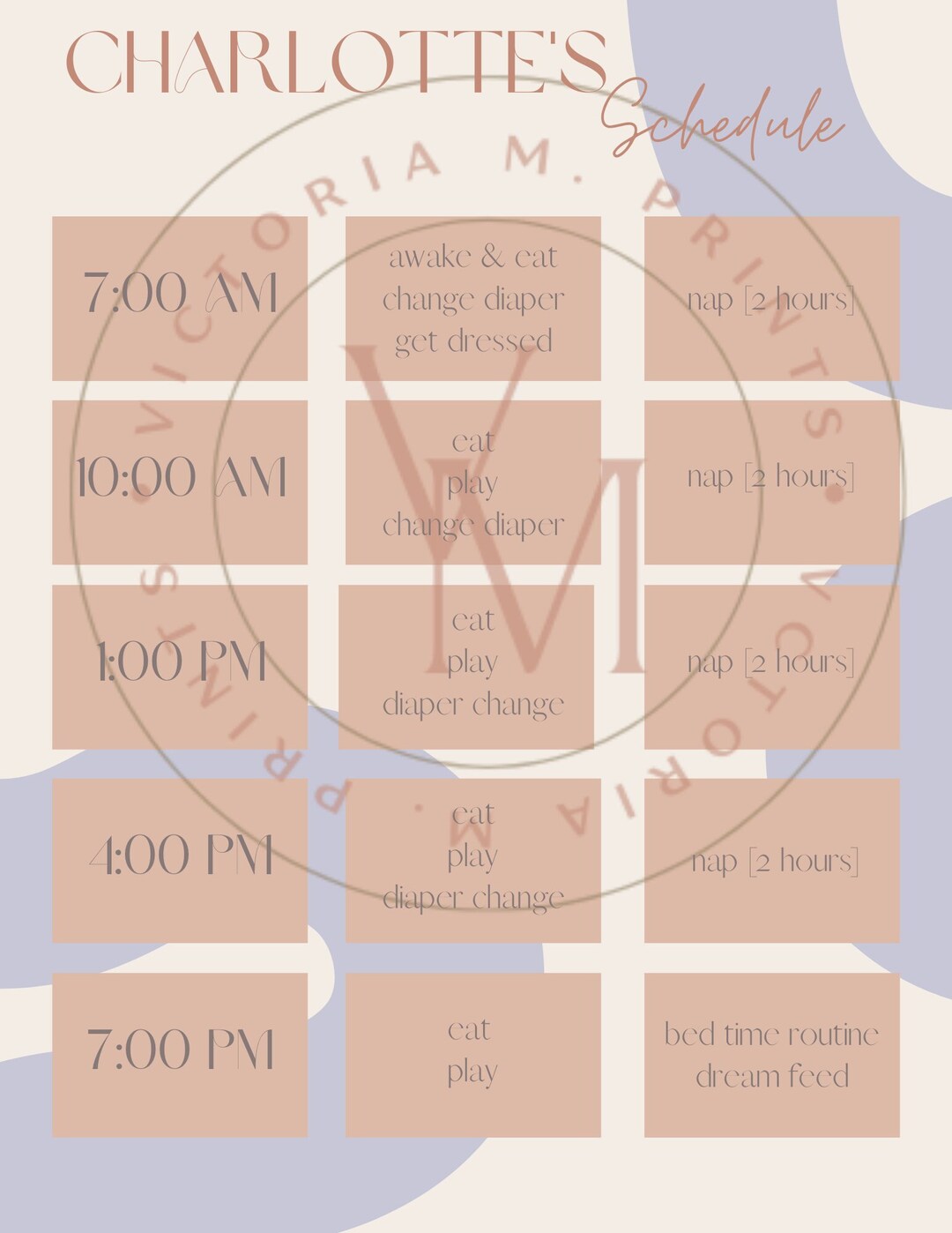 Canva Template: Baby Schedule, Nap Routine, Bedtime Routine - Etsy