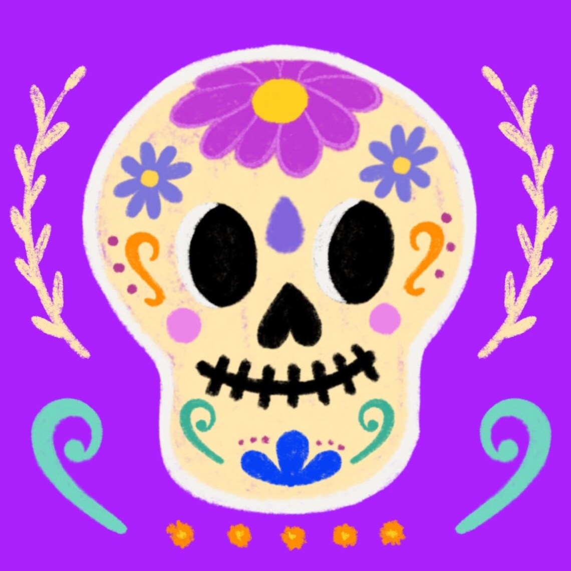 Calaverita De Azúcar Sticker - Etsy