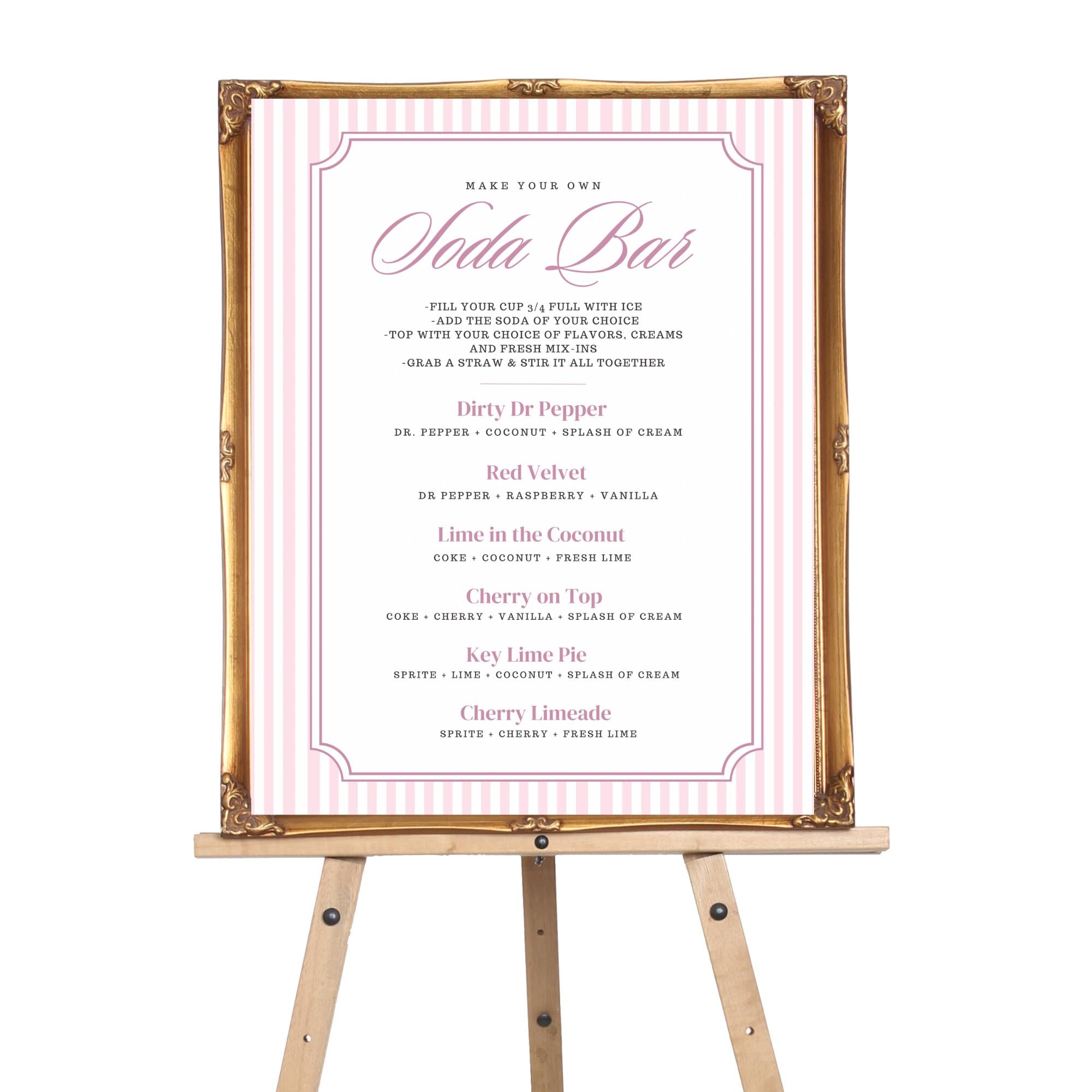 Soda Bar Instructions and Recipes Sign Digital Download - CUSTOMIZABLE ...