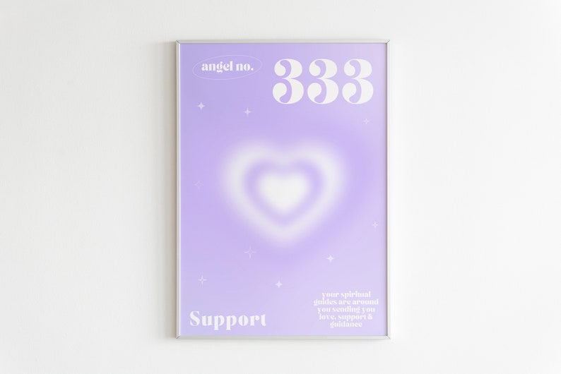 Set of 3 Angel Number Posters, 111, 222, 333, Angel Number Poster Aura ...