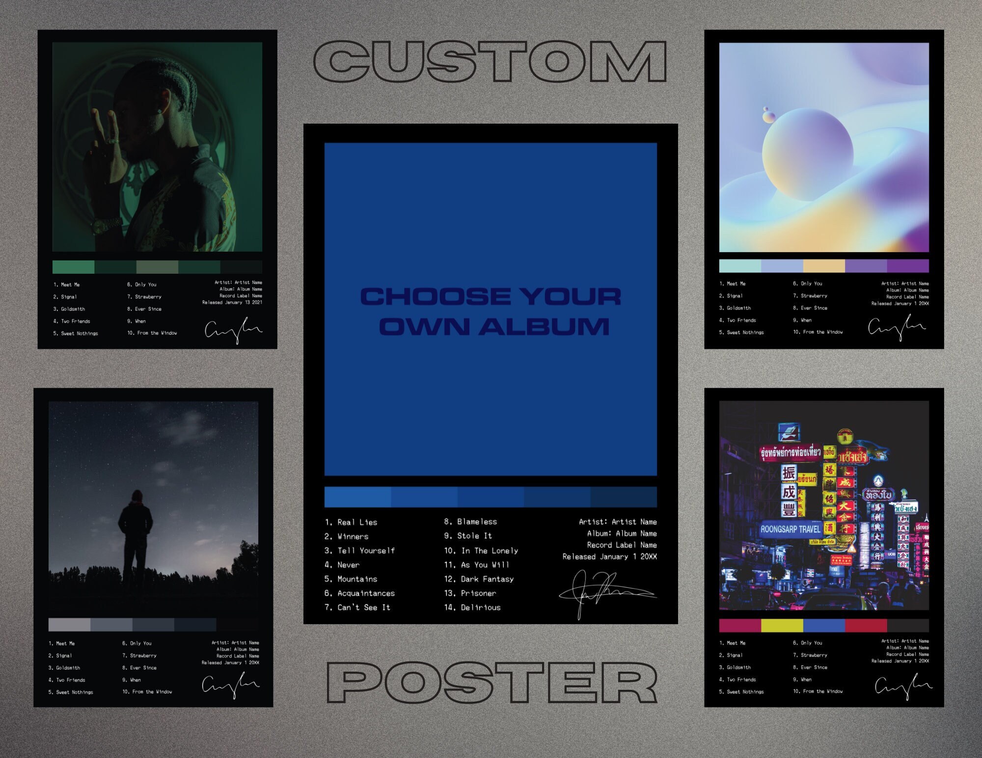 Custom Album Tracklist Poster, Album Art, Album Print, Custom Gift Idea ...