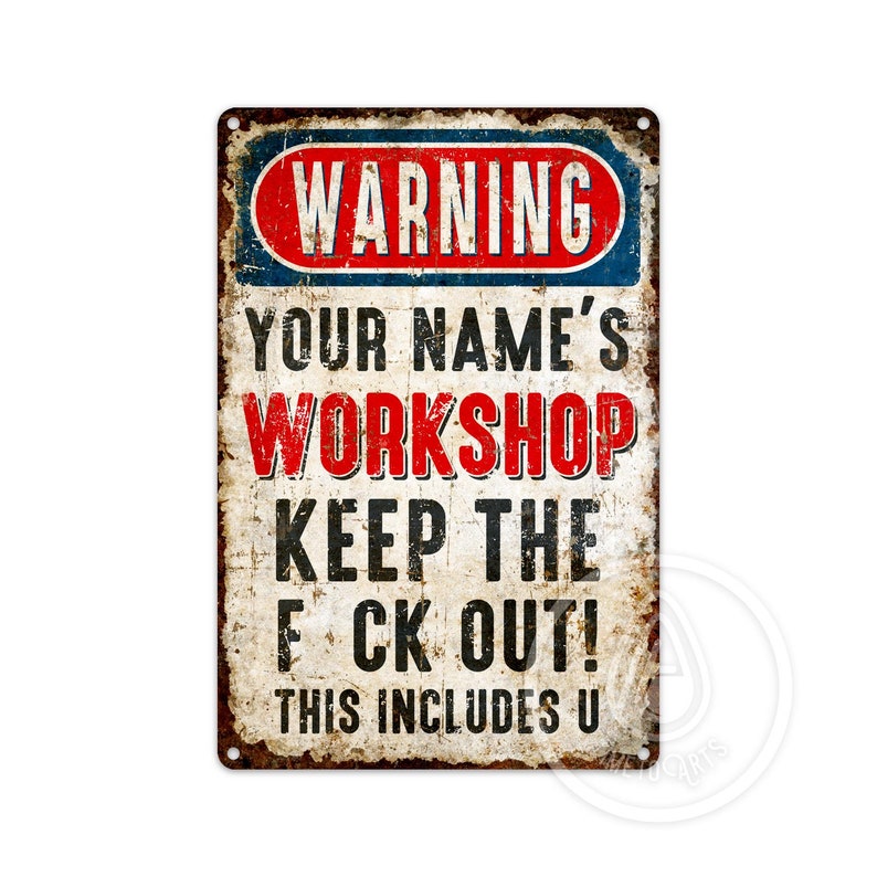 Custom Warning Sign Danger Caution Sign Workshop Sign Metal | Etsy