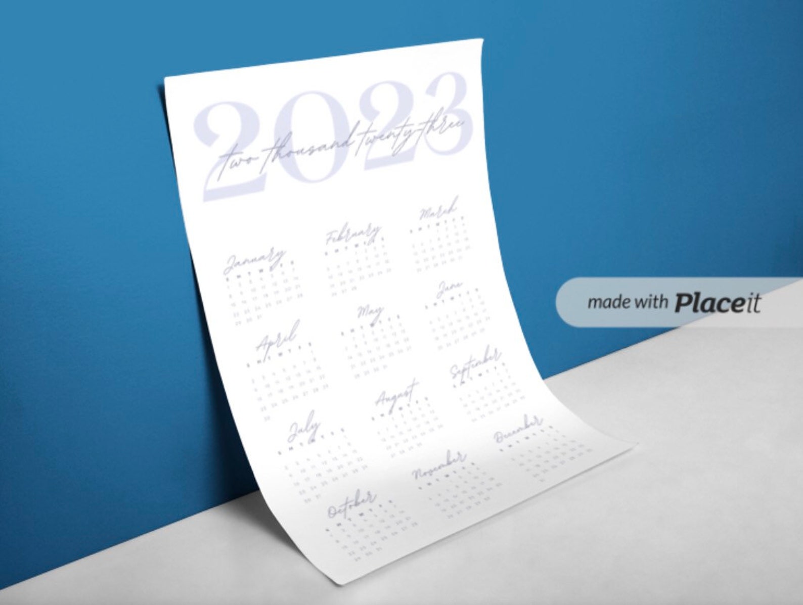 Neutral Minimalistic 2023 Printable Wall Calendar Year at a - Etsy
