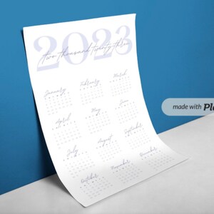 Neutral Minimalistic 2023 Printable Wall Calendar Year at a - Etsy