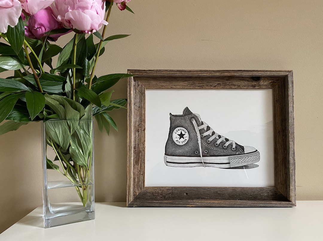 Converse Sneaker: Original Pen and Ink Drawing // Converse Drawing ...