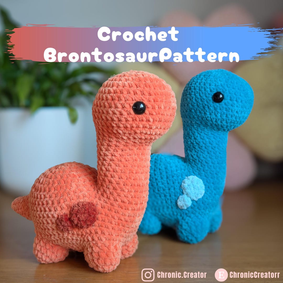 Bronty the Brontosaur - Low Sew Crochet Pattern - Crochet Brontosaurus ...