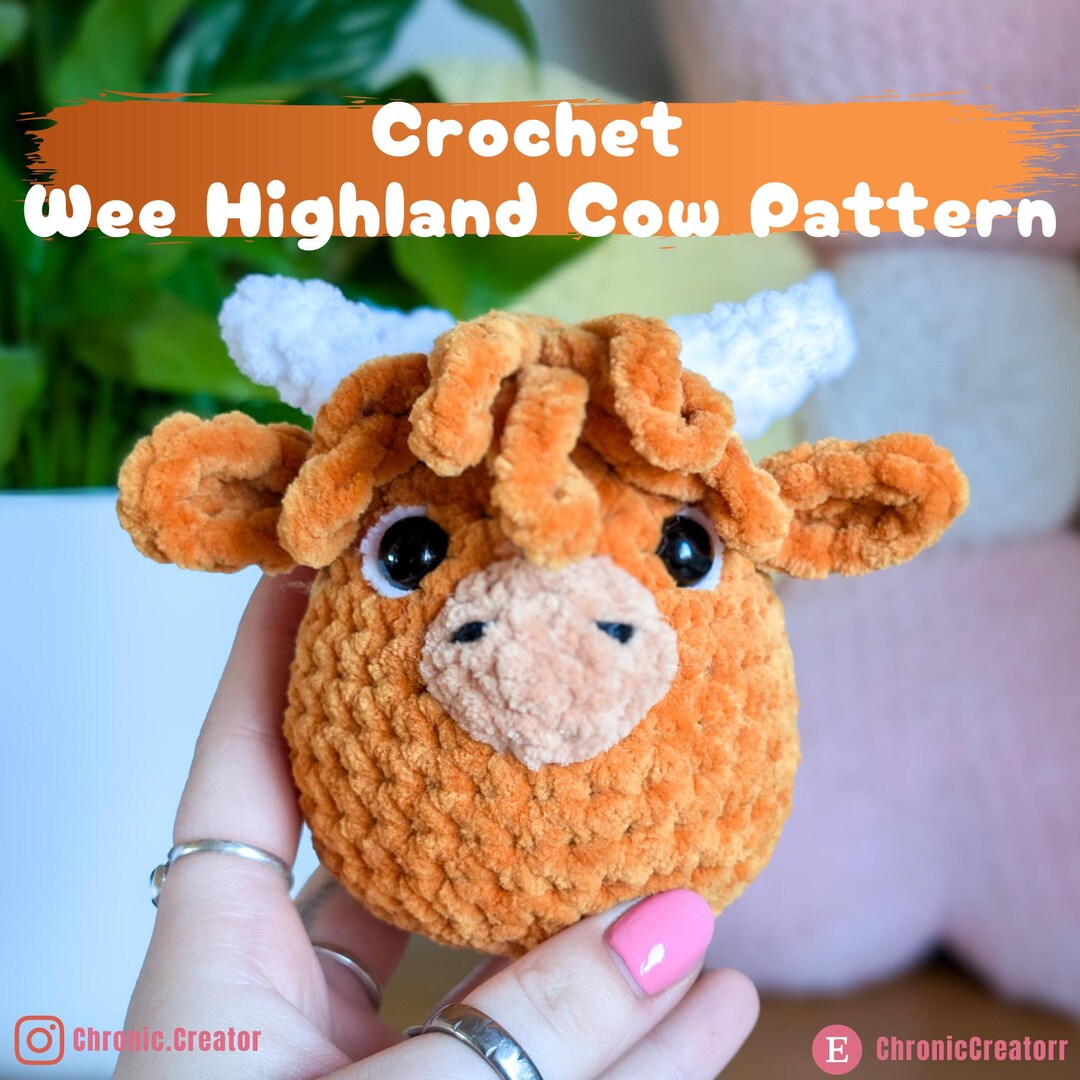 Wee Highland Cow Crochet Pattern - Make Your Own Mini Cow - Fun and ...