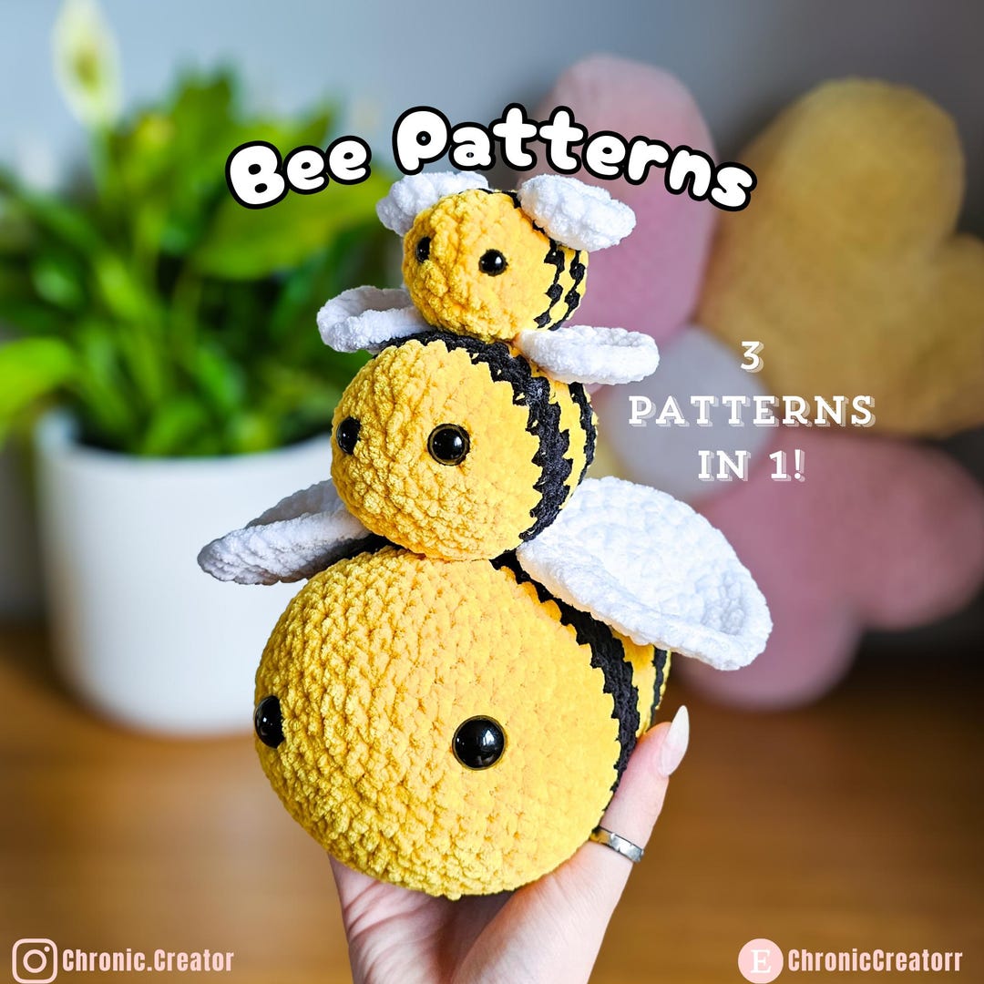 Amigurumi Bee Crochet Pattern: 3-in-1 Beginner Friendly (PDF Pattern ...