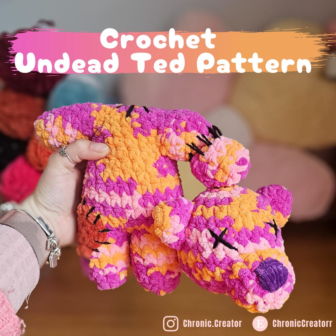 Undead Ted Crochet Bear Pattern Headless Ted Amigurumi Pattern Fun Interactive Halloween Crochet ...
