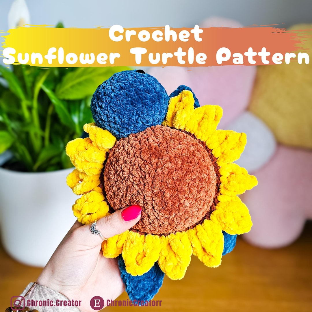 Fun and Happy Sunflower Turtle Pattern - Make Your Own Crochet Turtle ...