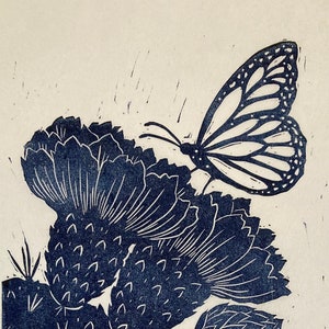 Original Linocut Print, "monarch" - Etsy