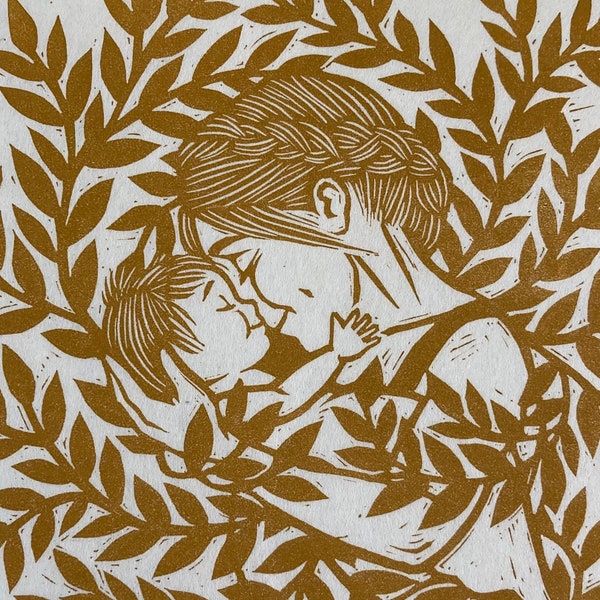 Linocut People Print - Etsy