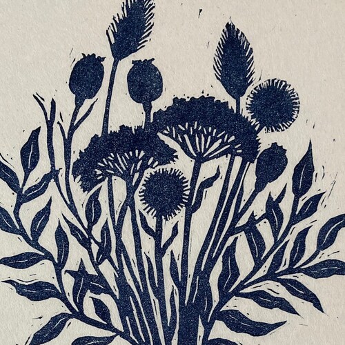 Small Linocut Green Landscape Abstract Original Lino Print - Etsy