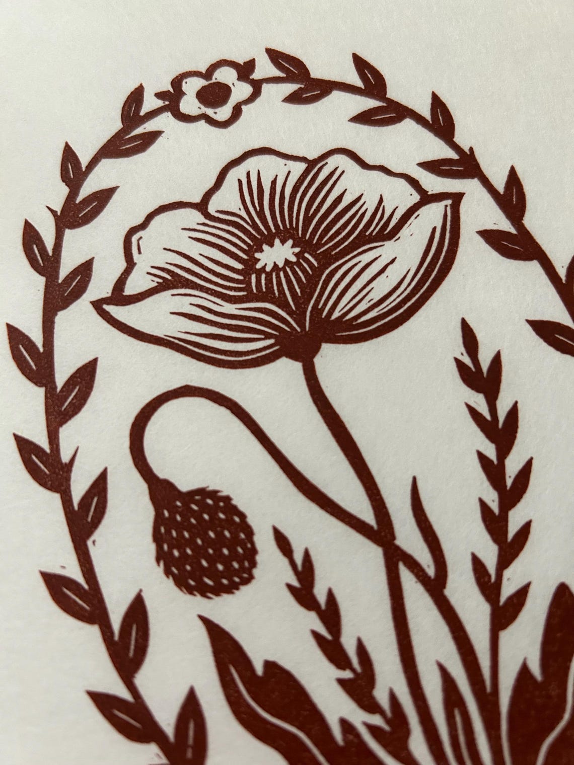 Original Linocut Print, "flora" - Etsy