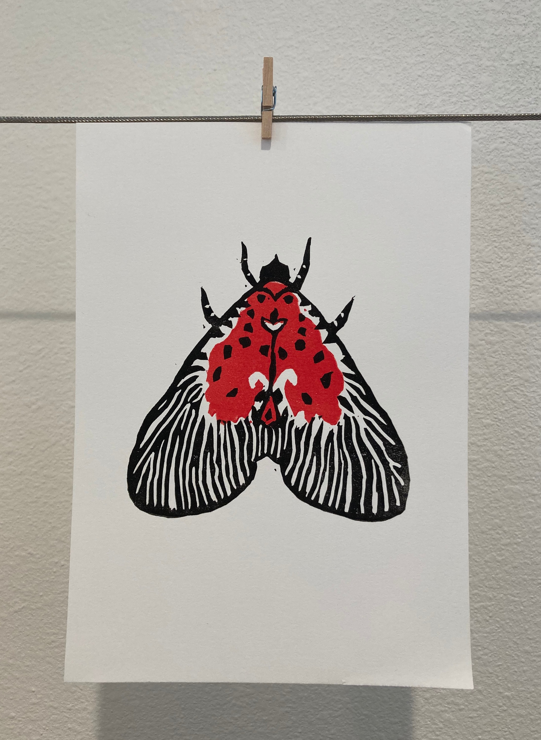 Tiny PrintsOriginal Linocut Print Moth | Etsy