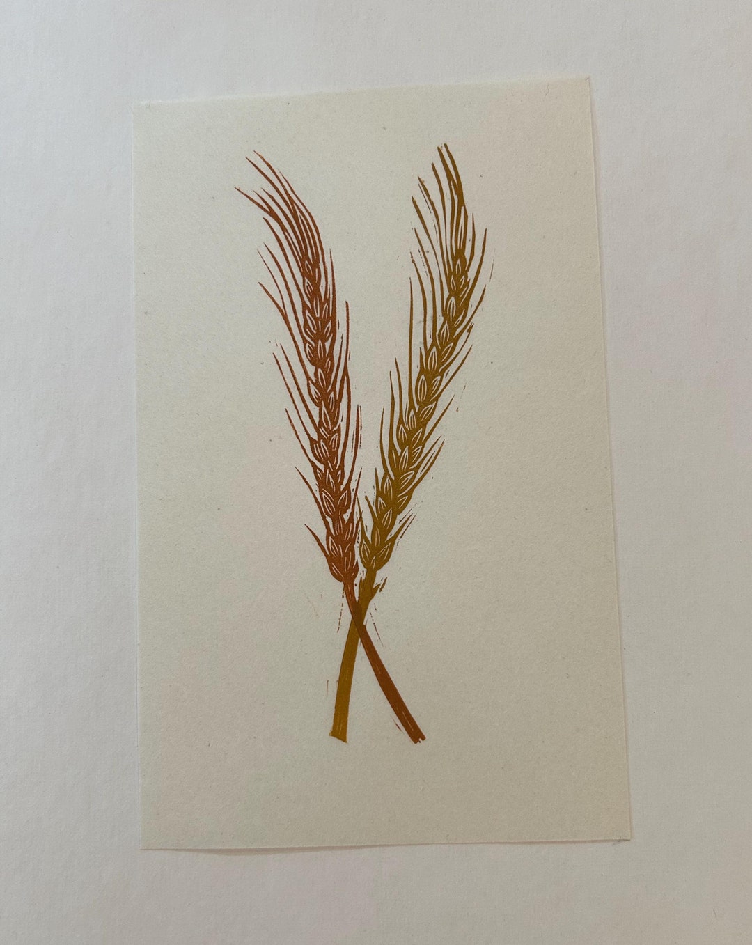 Original Linocut Artwork, "wheat" - Etsy
