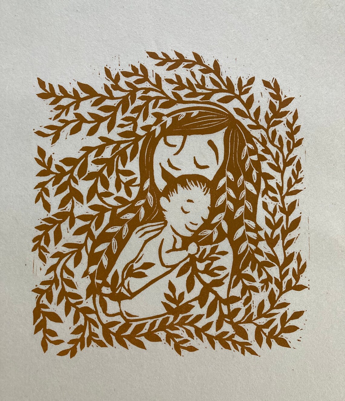 Original Linocut Print love | Etsy