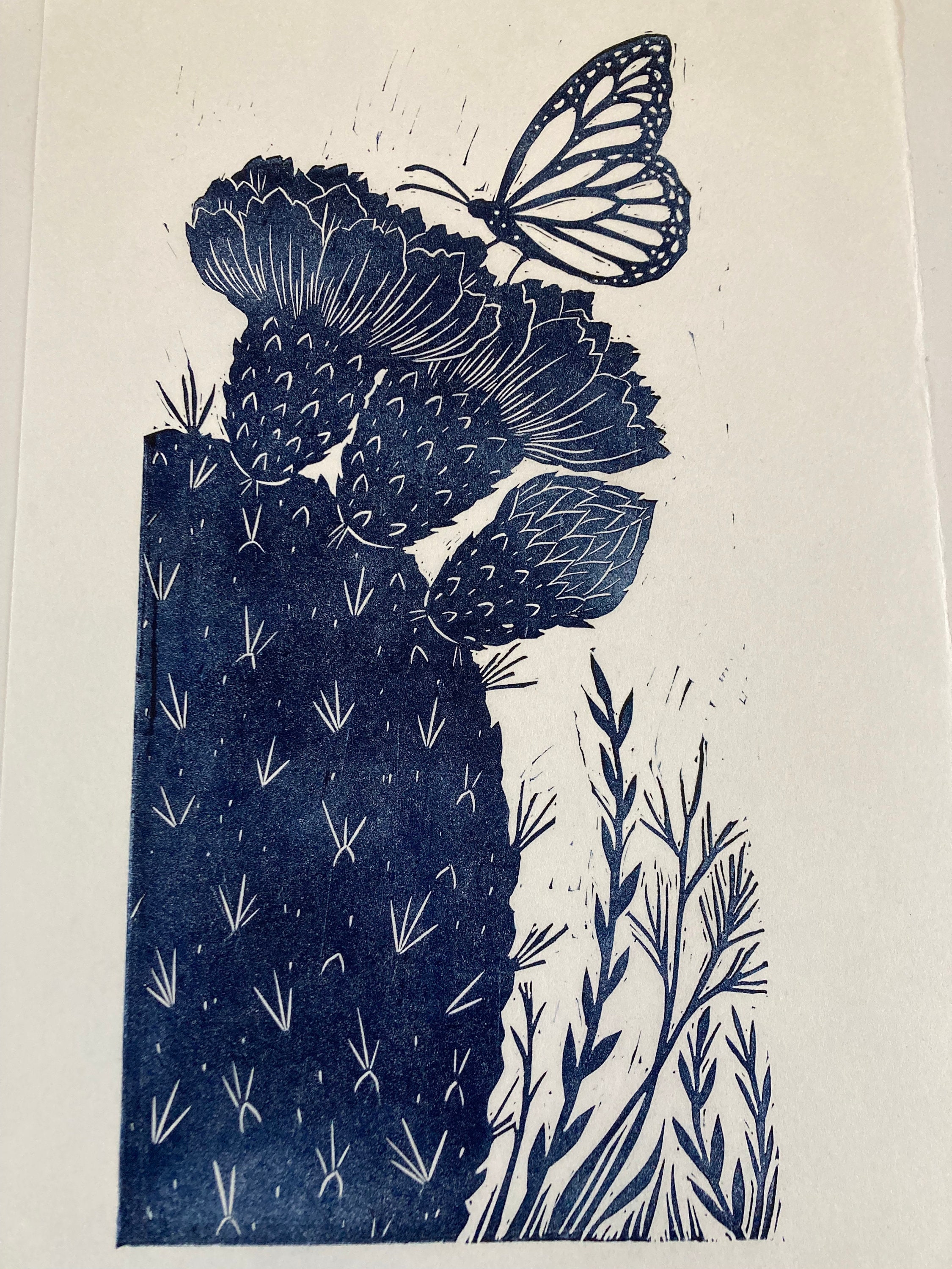 Original Linocut Print, "monarch" - Etsy