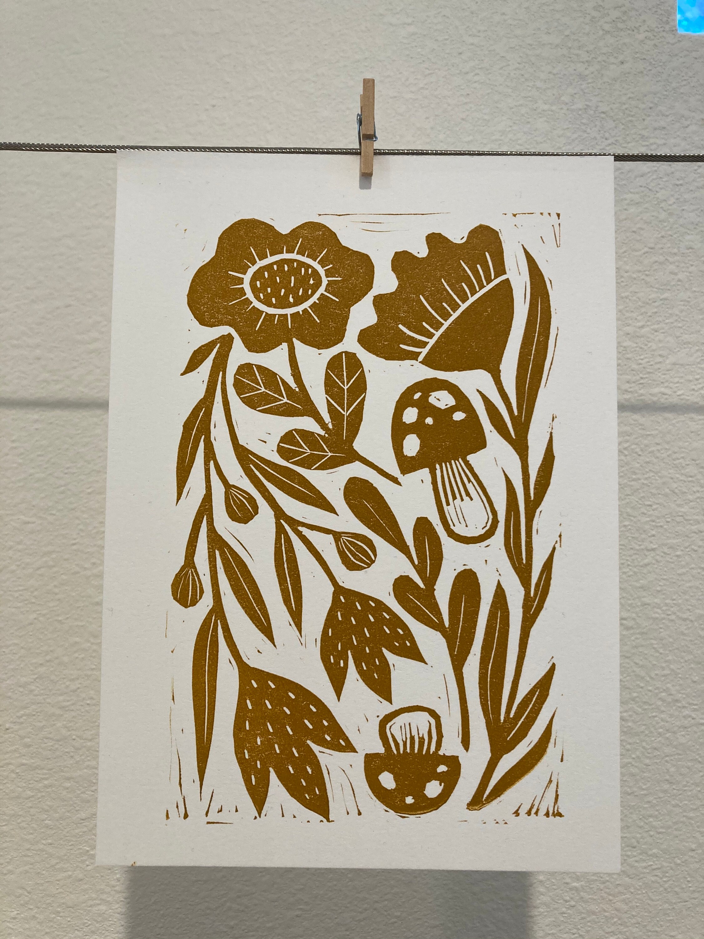 Tiny Prints--original Linocut Print, "flora" - Etsy
