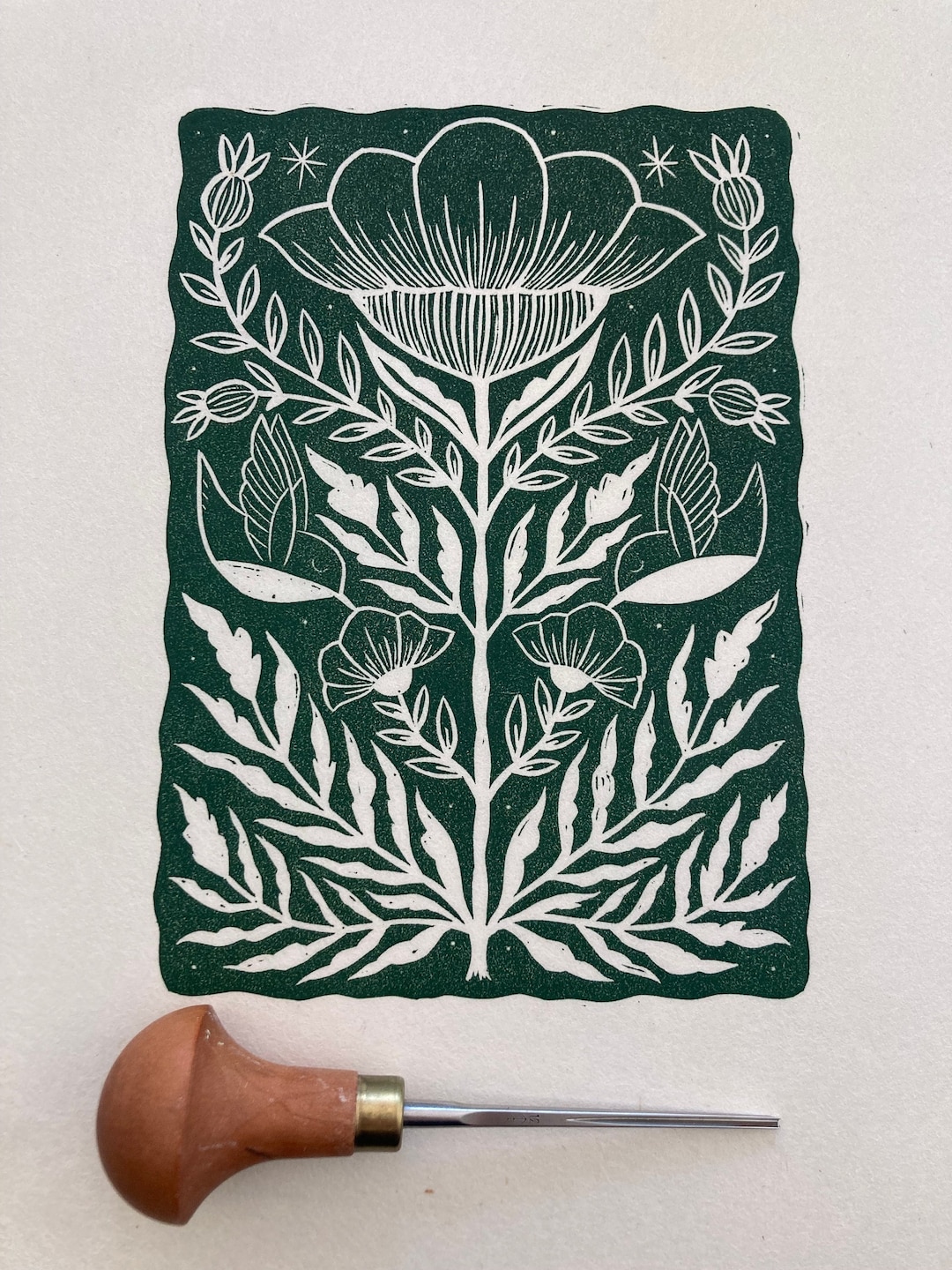 Original Linocut Print, "september" - Etsy