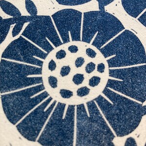 Original Linocut Print, "flowers" - Etsy