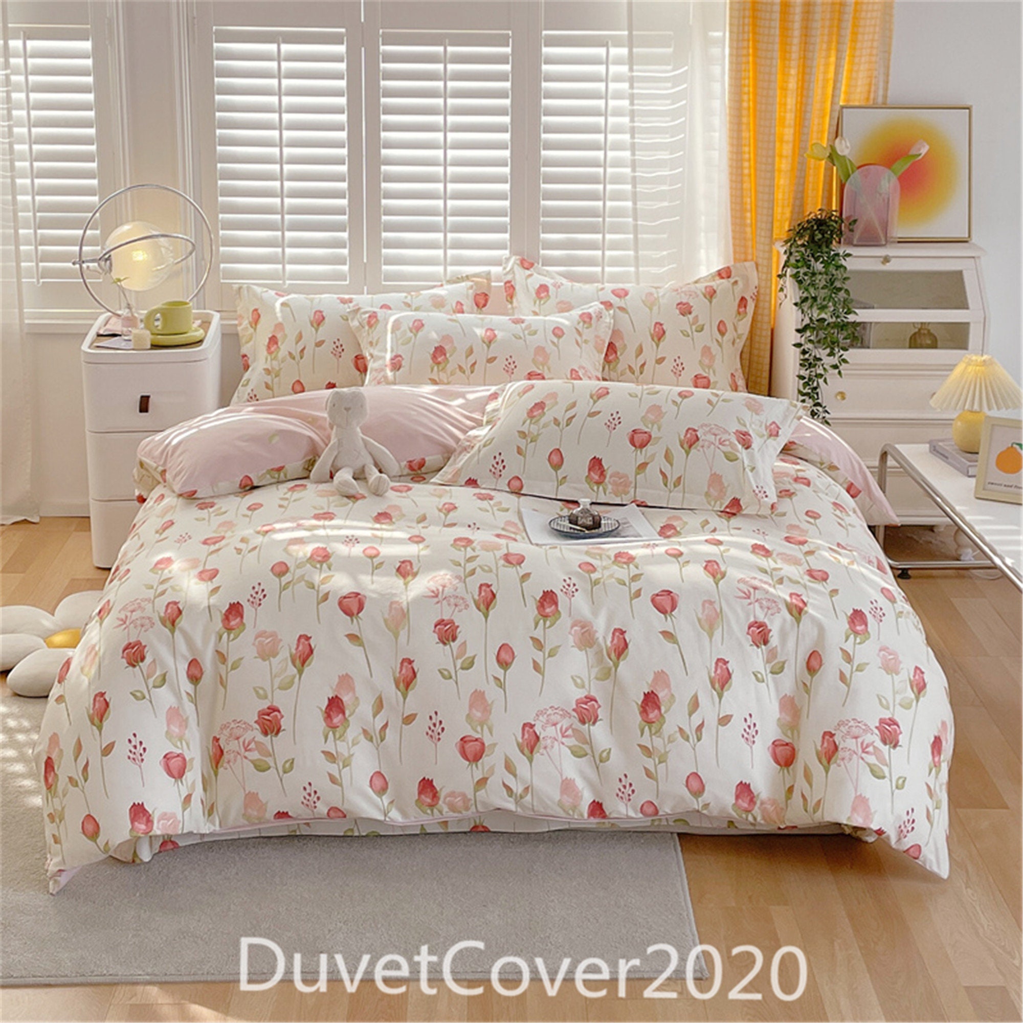 Cotton Roses Print Duvet Cover Queen/twin/full/king100% - Etsy