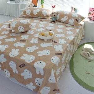 Khaki Rabbit Flannel Duvet Cover Twin/full/queen/king for Winter,warm ...