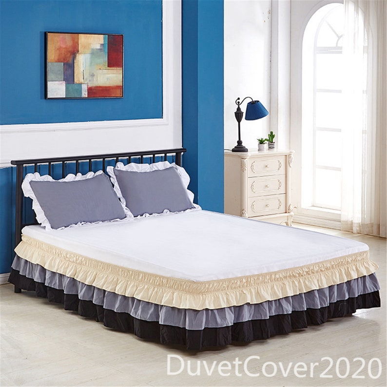 Rainbow Falbala Bed Skirt Twin Queen Kingbed Skirtsbedskirts Etsy