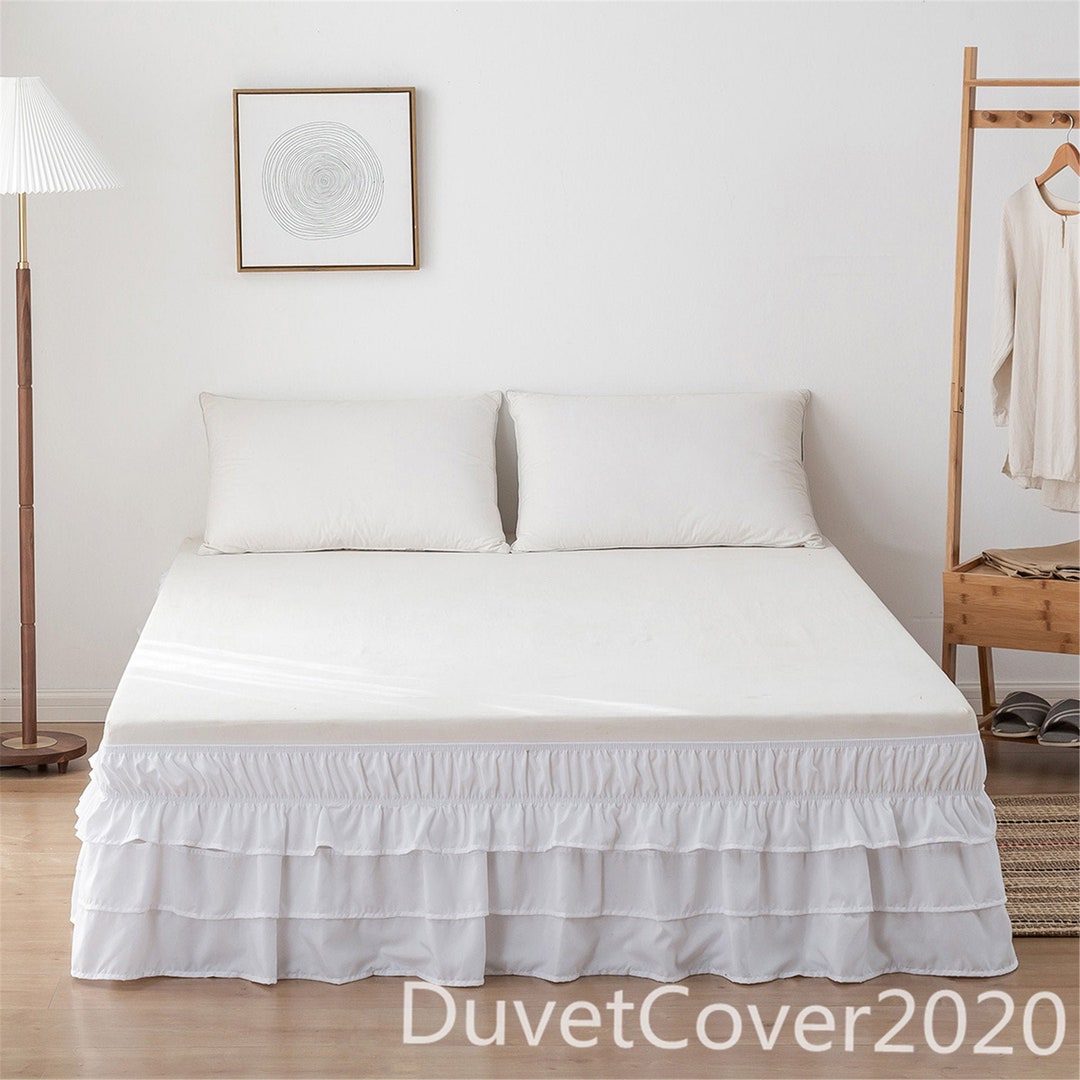Solid Color Bed Skirt King Twin Queenfalbala Bed Skirts Etsy Uk