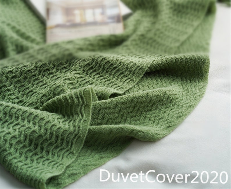 Walf Checks Gray Knitted Blanketknitting Blanketsofa Couch | Etsy