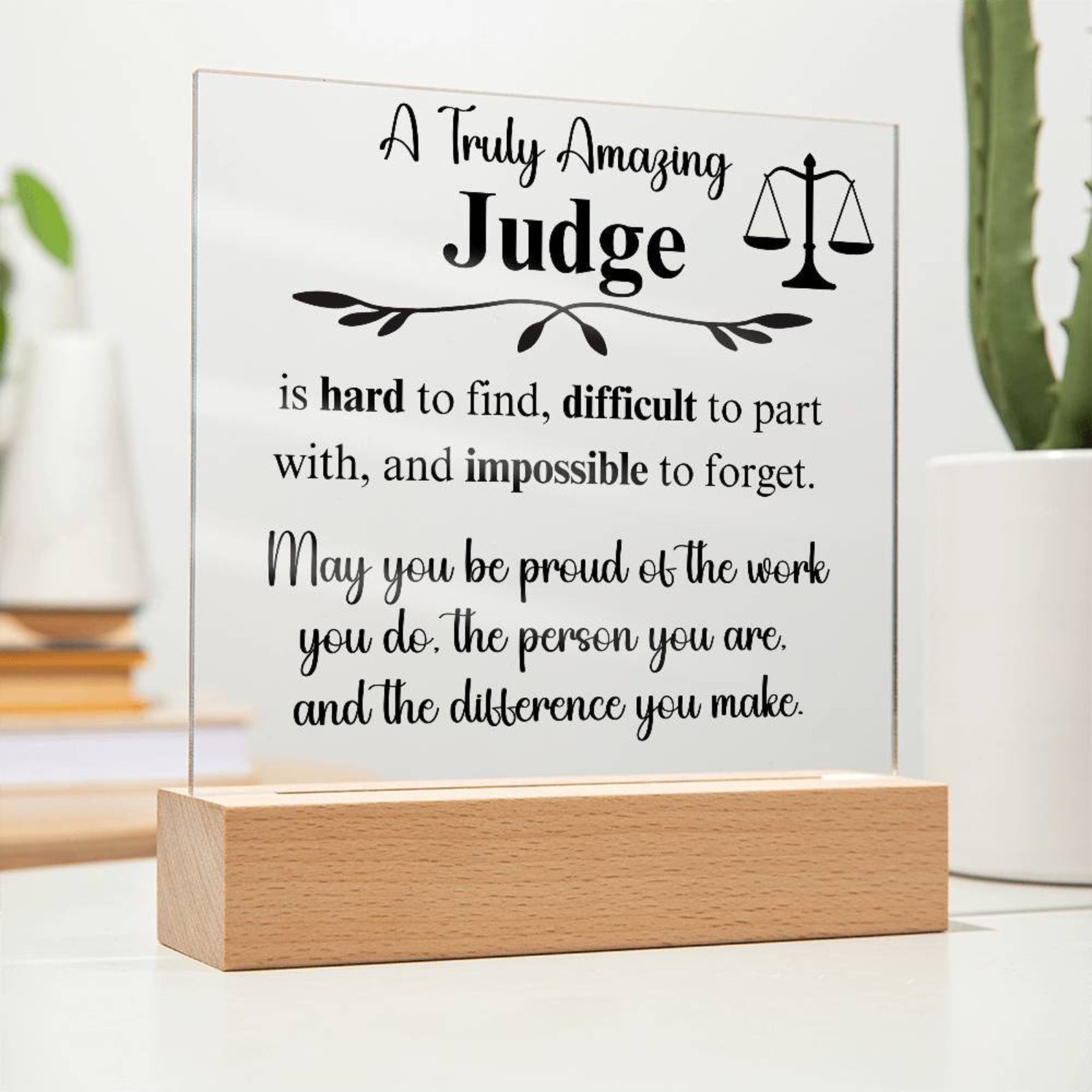 Personalized Judge Gift Acrylic Plaque, Judge Retirement Gift, Judge ...