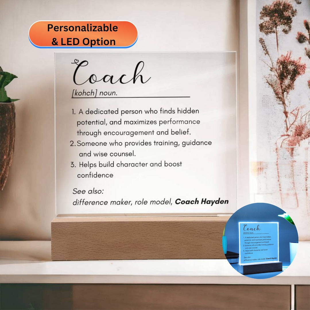 Coach Custom Gift Acrylic Plaque, Thank You Coach, Coach Definition ...