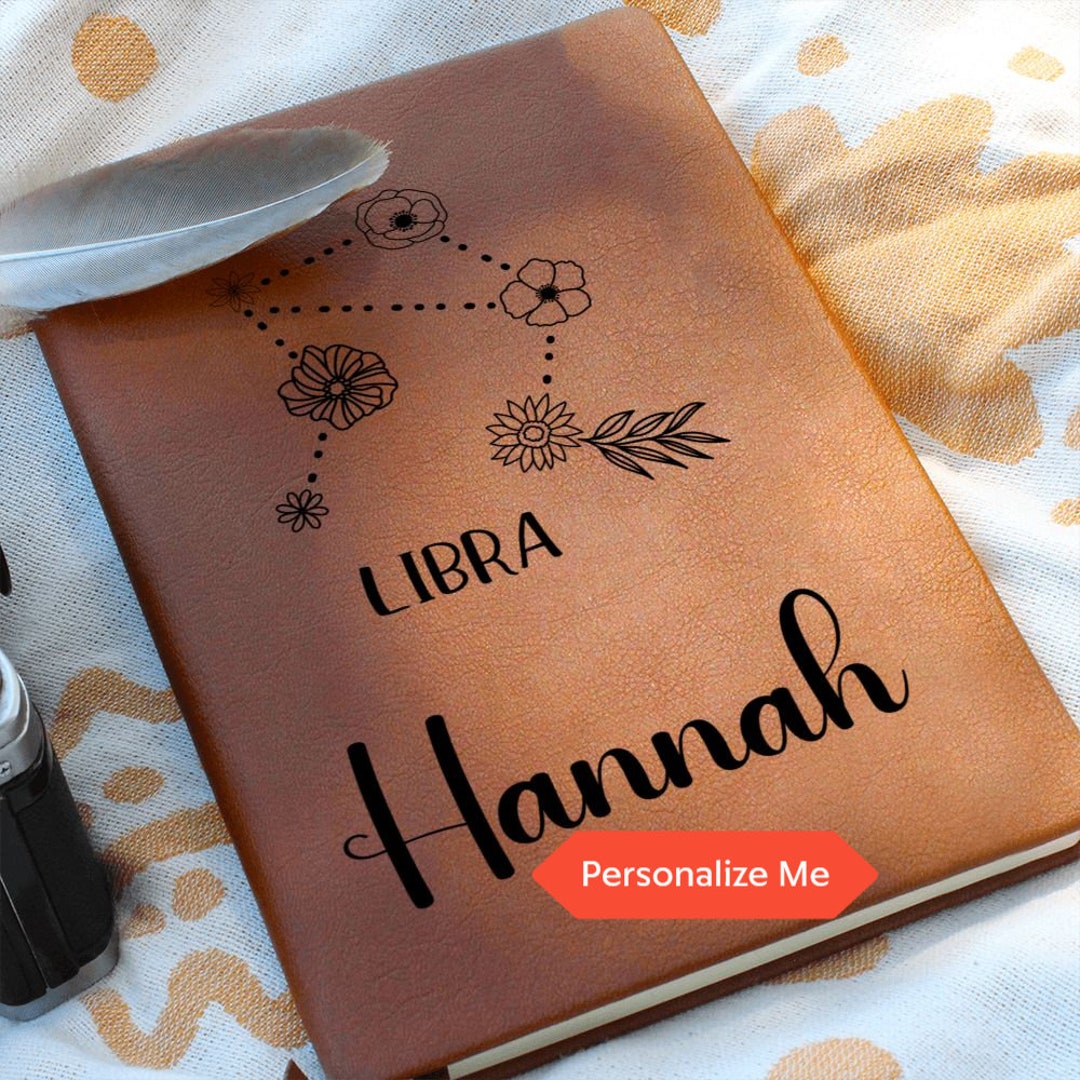 Customizable Libra Zodiac Constellation Journal With Name ...