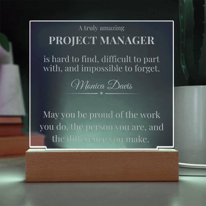 Project Manager Acrylic Plaque, PM Thank You Gift, Team Appreciation ...