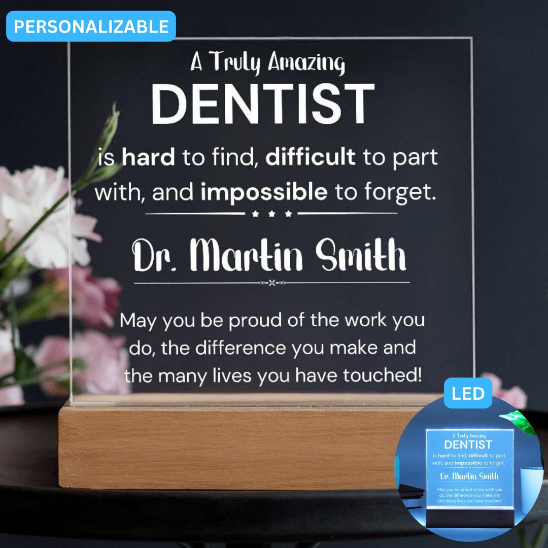 Dentist Personalized Acrylic Plaque, Dentist Birthday Christmas Gift ...