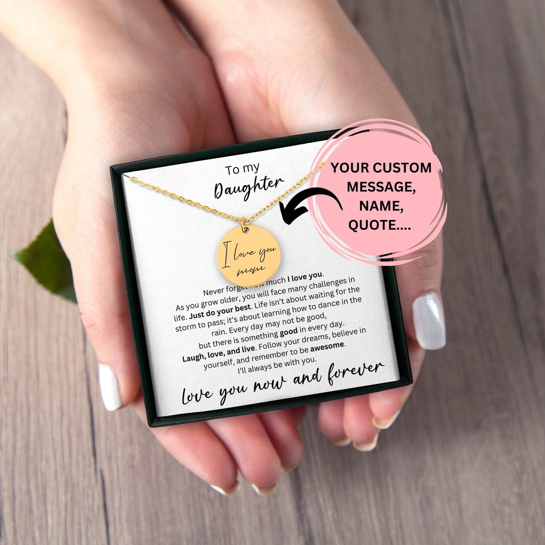 Personalized Daughter Necklace Gift From Mom, to My Daughter I Love You ...