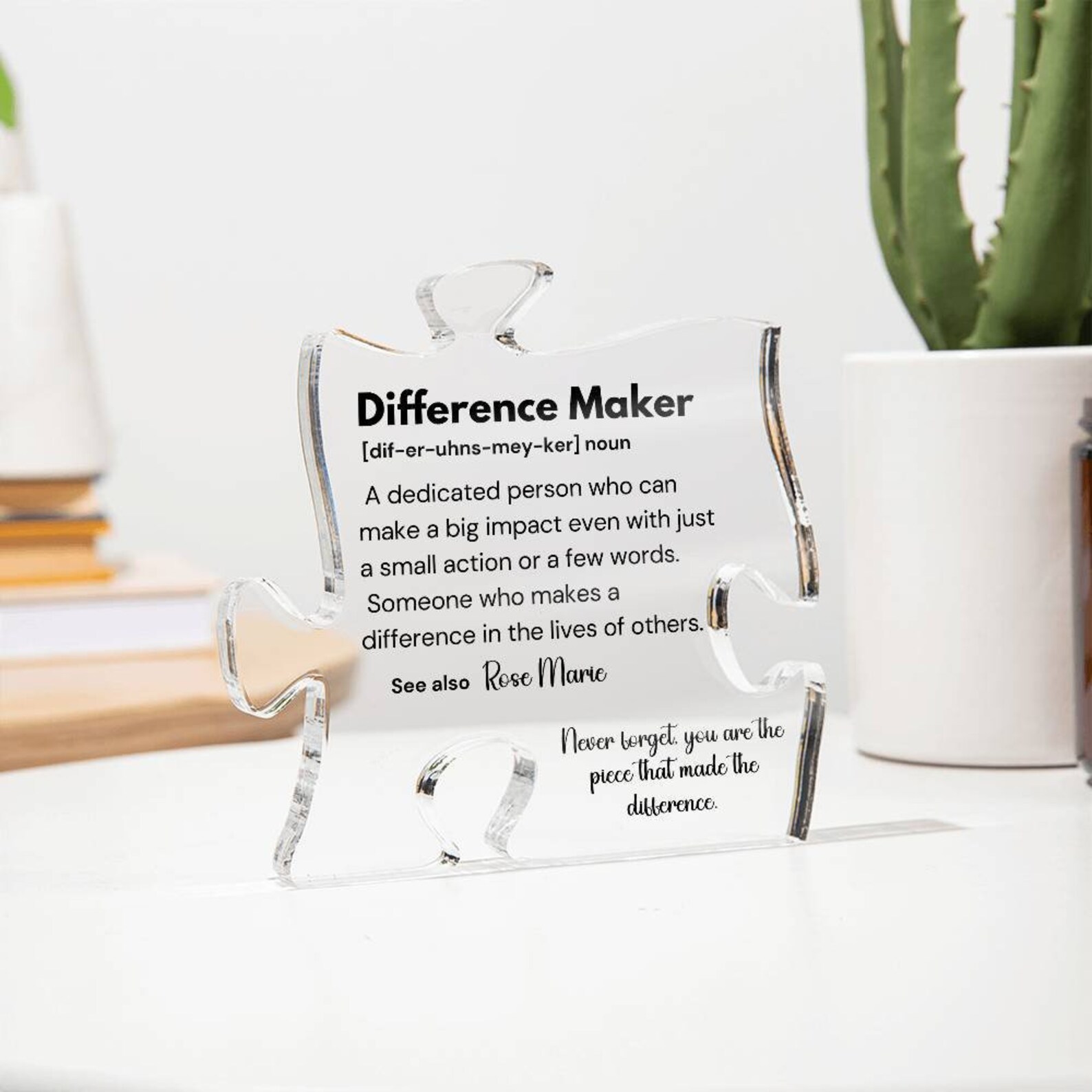 Personalized Difference Maker Plaque, Difference Maker Gift, Difference ...