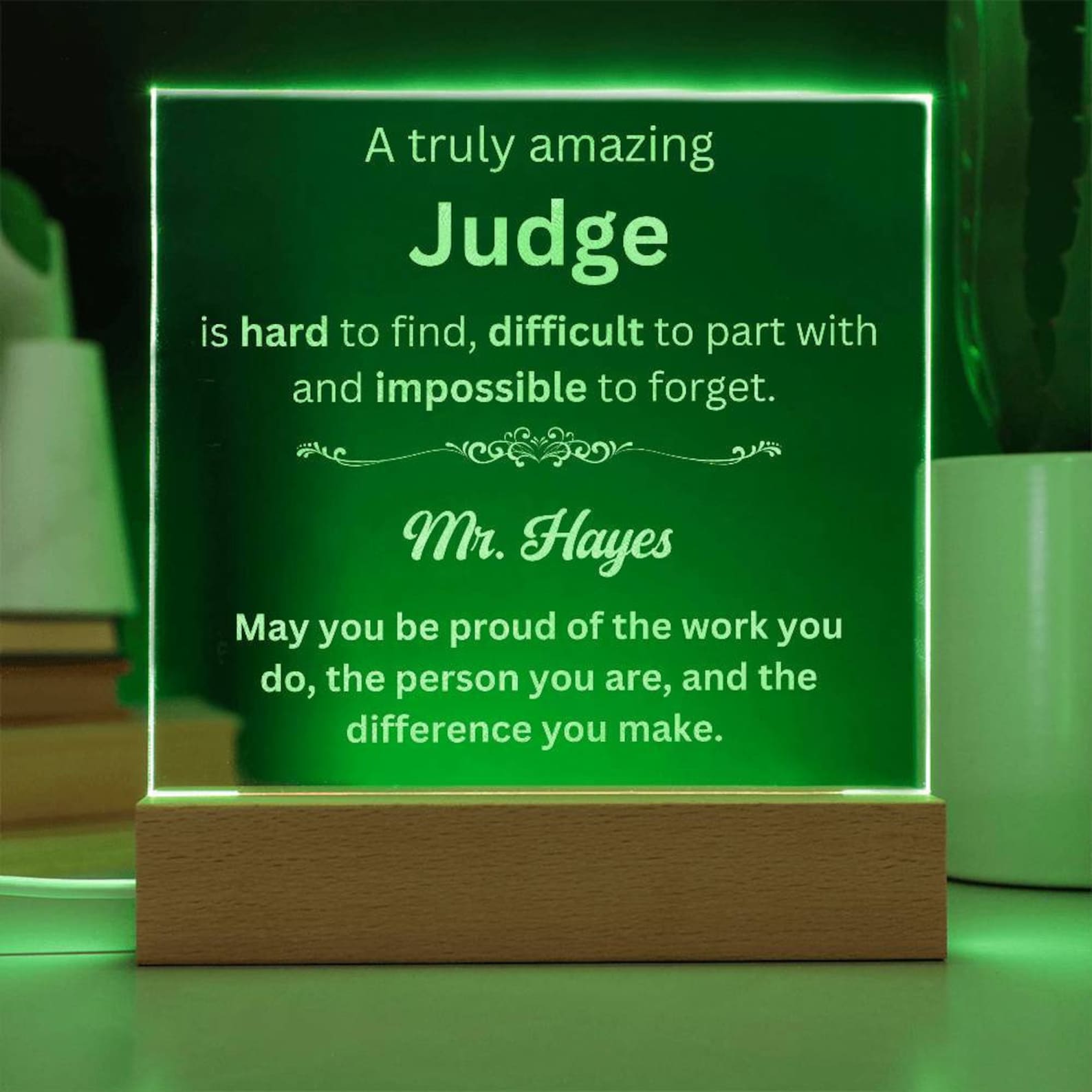 Personalized Judge Gift With Name, Judge Appreciation Gift, Judge ...