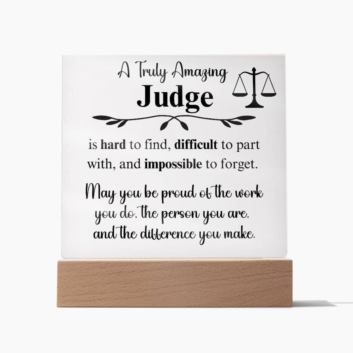 Personalized Judge Gift Acrylic Plaque, Judge Retirement Gift, Judge ...