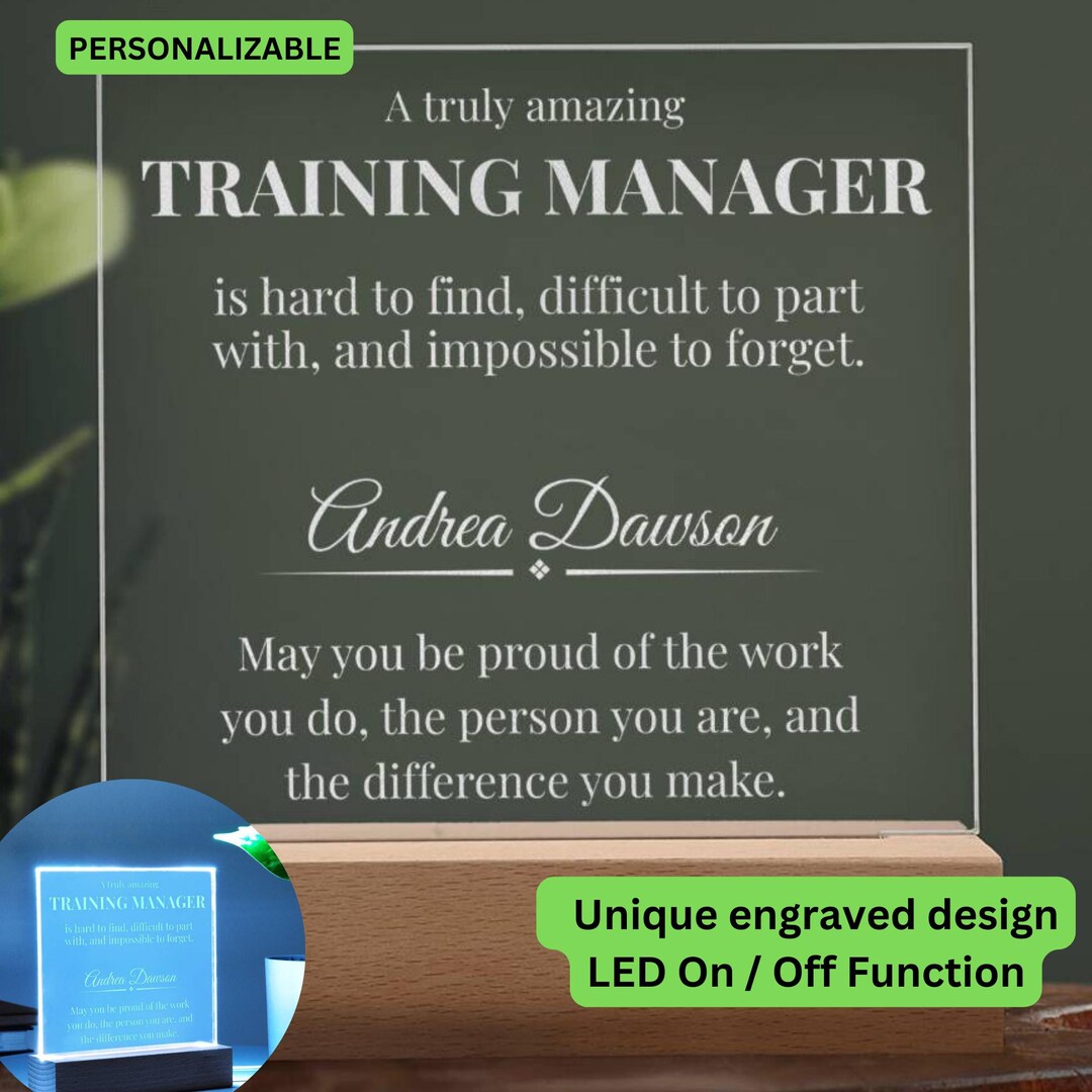 Training Manager Acrylic Plaque, Employee Development Thank You Gift ...