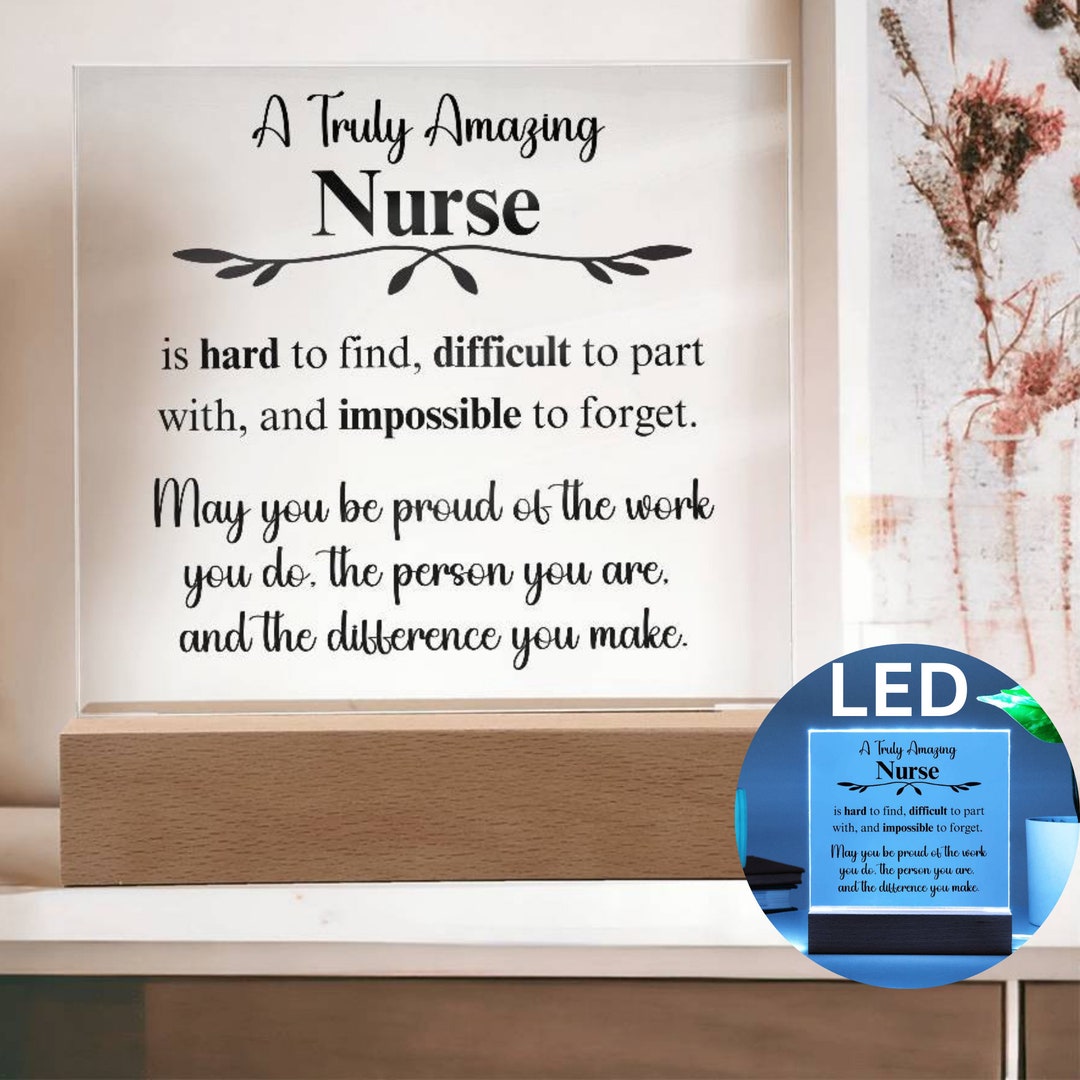 Nurse Thank You Acrylic Plaque, A Truly Amazing Nurse Appreciation Gift ...