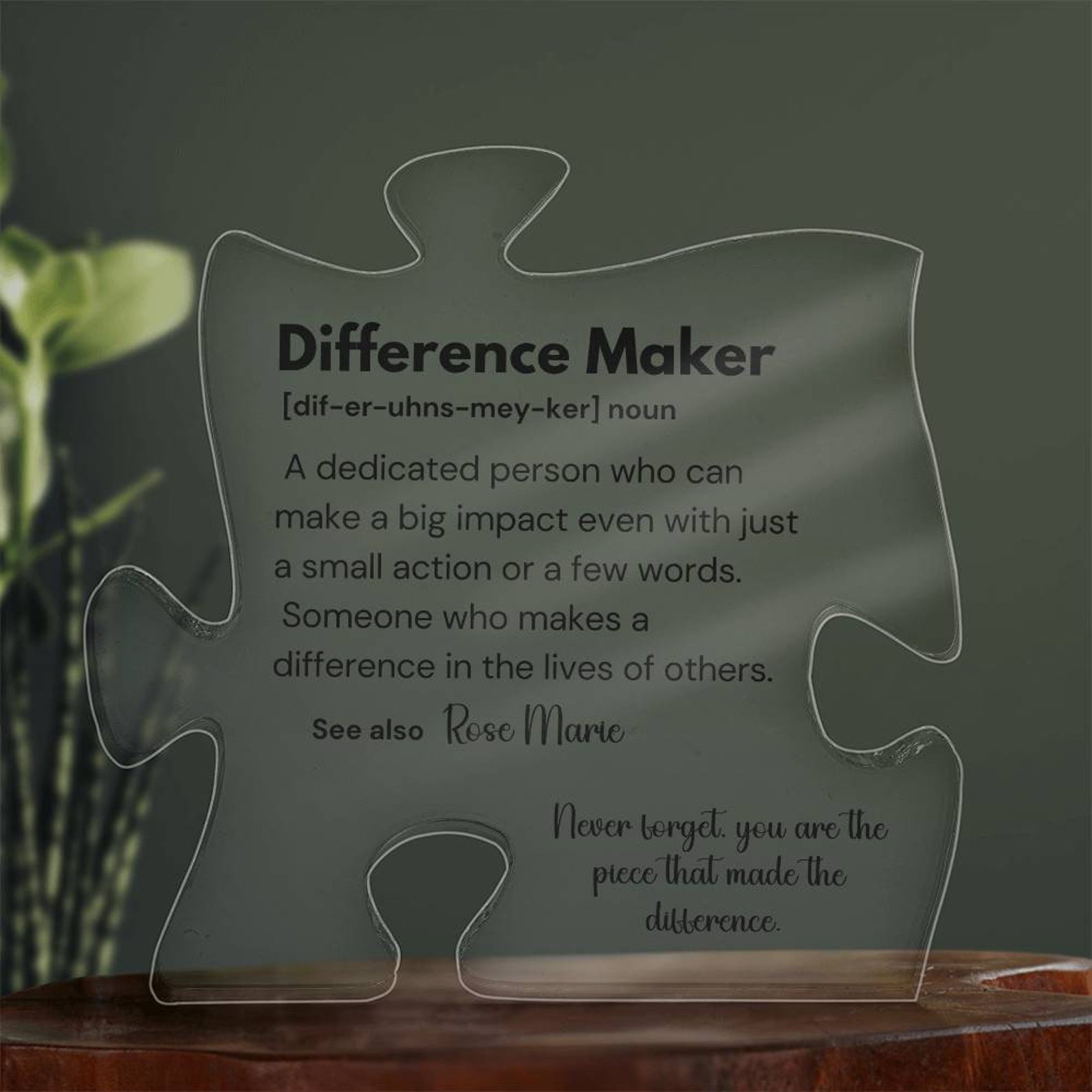 Personalized Difference Maker Plaque, Difference Maker Gift, Difference ...