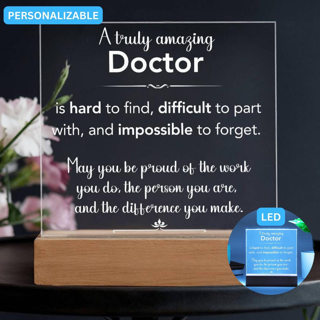 Personalized Doctor Plaque, Custom Acrylic Doctor Gift, Doctor ...