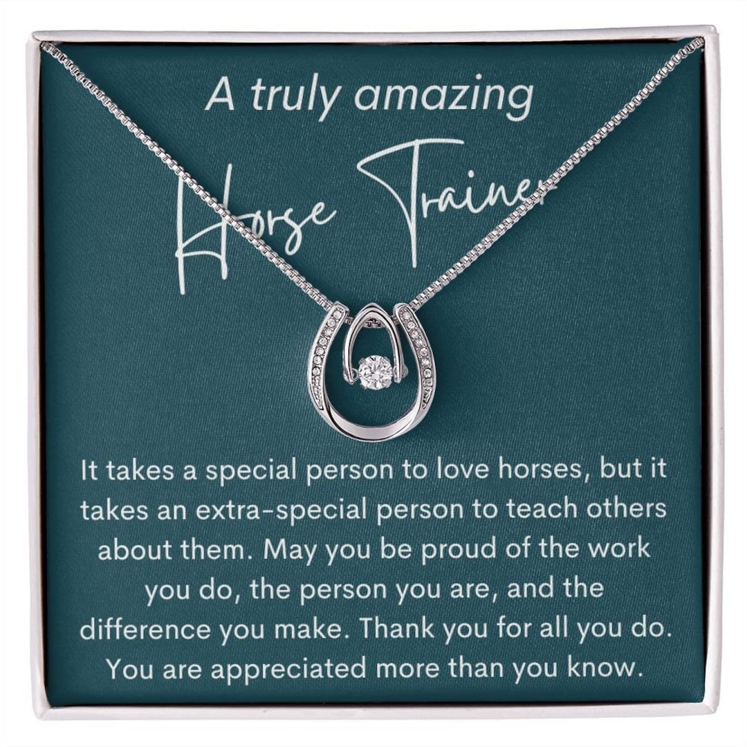 Horse Trainer Gift Appreciation Horseshoe Lucky Necklace, Horse ...