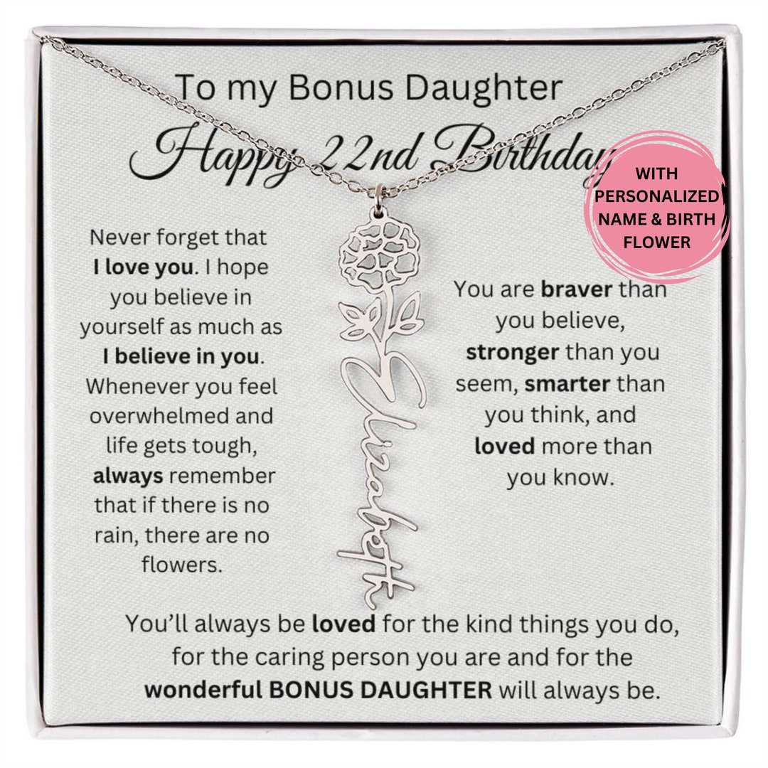 22nd Birthday Gift for Bonus Daughter, 22nd Birthday Stepdaughter From ...