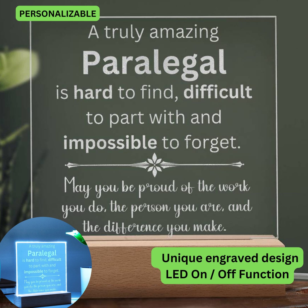 A Truly Amazing Paralegal Plaque, Custom Paralegal Gift, Engraved ...