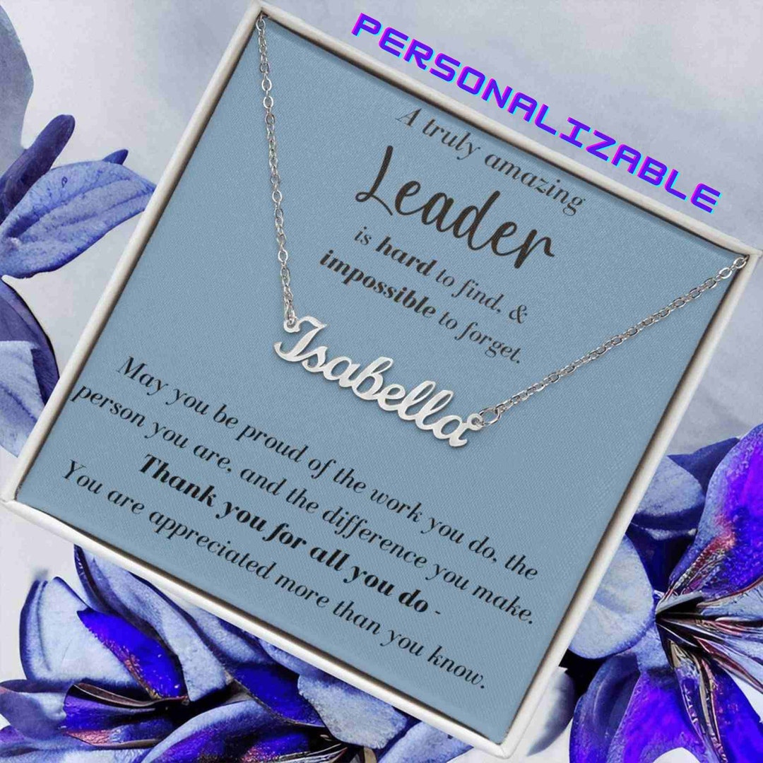 Leader Gift Personalized Name Necklace, Leader Appreciation Gifts ...